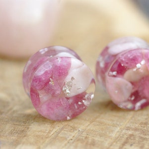 Pink Tourmaline Ear Plugs, Pink Opal Gauges, Gemstone Plugs, Stone ...