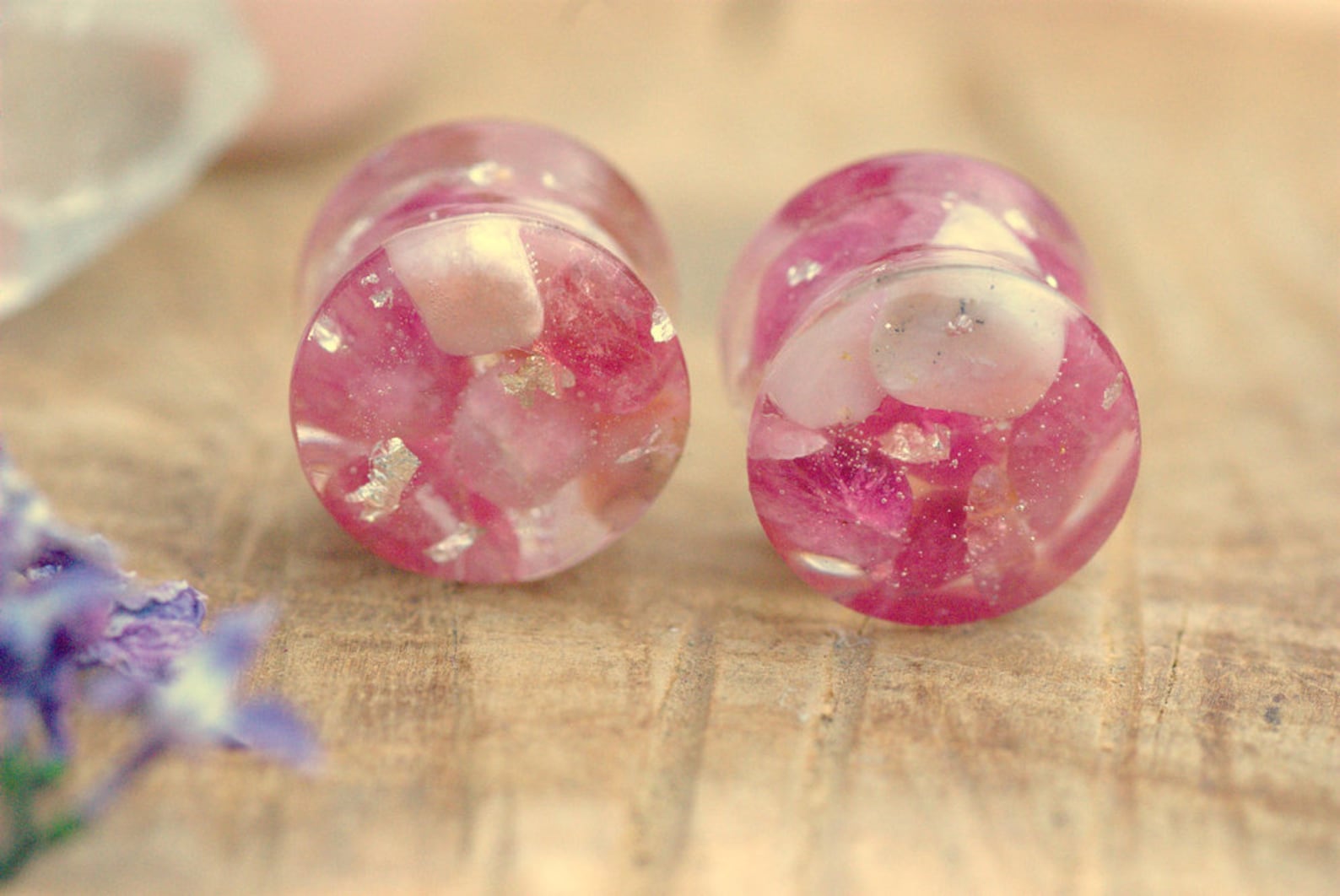 Pink Tourmaline Ear Plugs Pink Opal Gauges Gemstone Plugs | Etsy