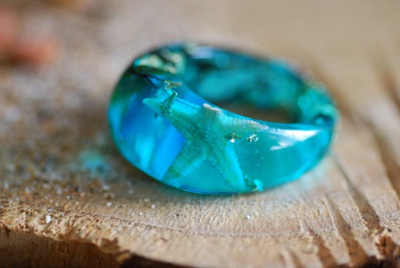 Ocean Ring Blue Mermaid Ring Summer Sea Ring Starfish Ring | Etsy