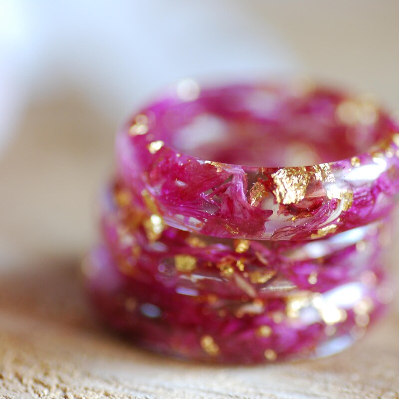 Pink Flower Ring - Etsy