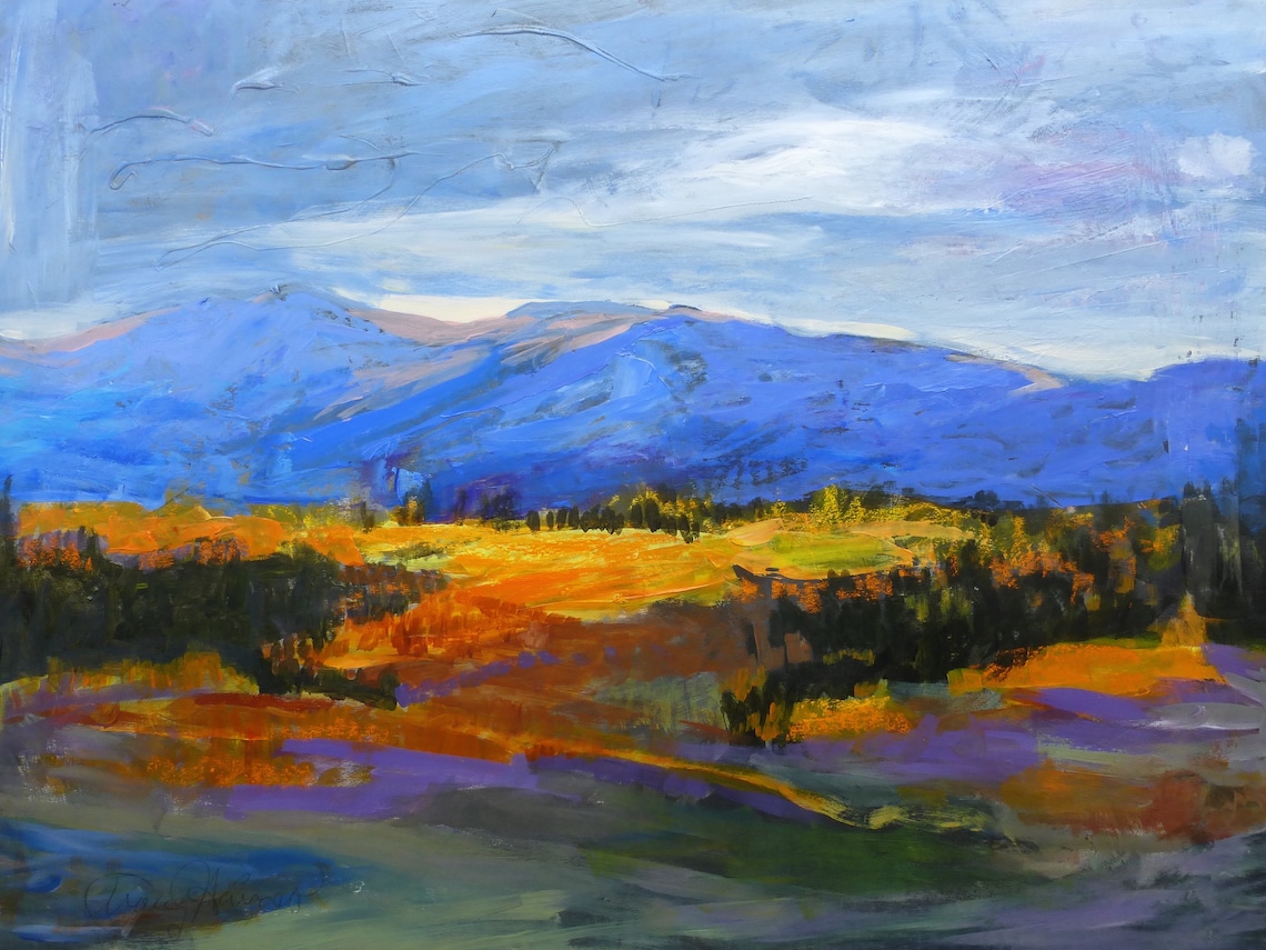 PRINT Aspen Autumn Landscape Paintings Mountains Colorado Fall - Etsy