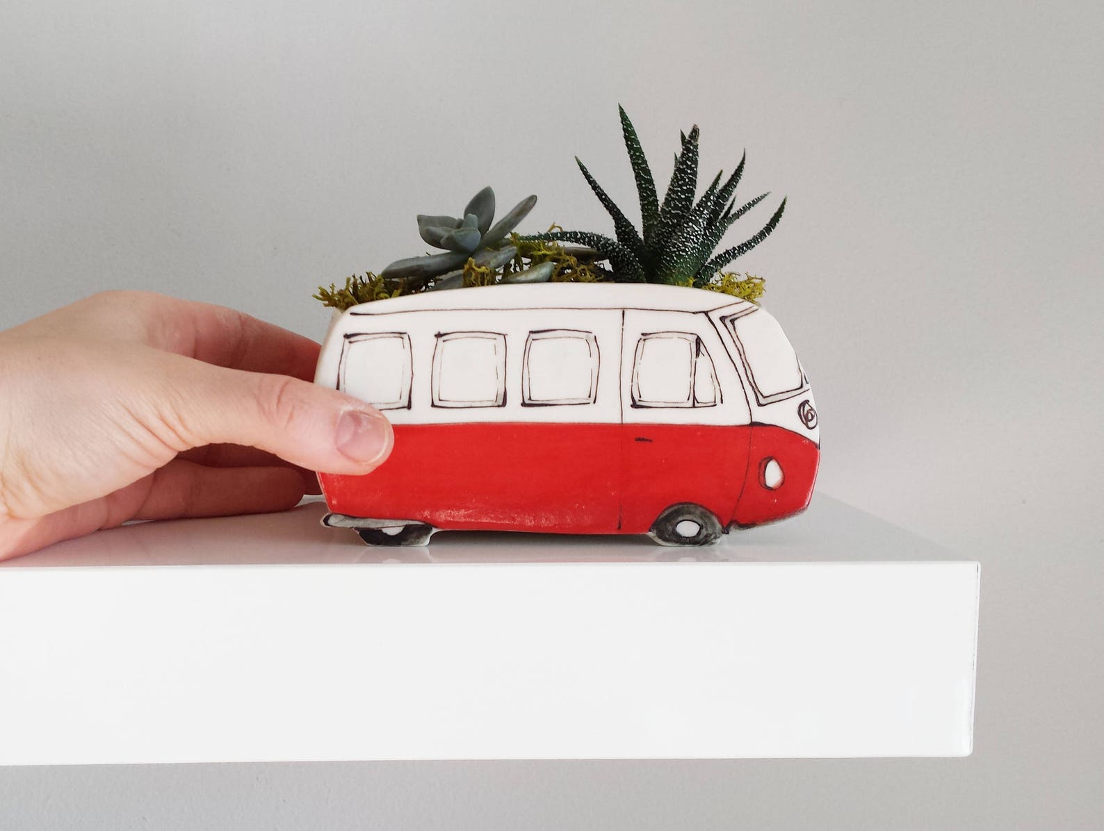 Large Red Van Planter. Perfect Cactus or Succulent Planter. - Etsy
