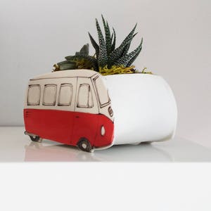 Large Red Van Planter. Perfect Cactus or Succulent Planter. Unique ...