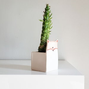 Small Fox Planter. Céramic Fox Vase. Perfect Planter for Cactus ...