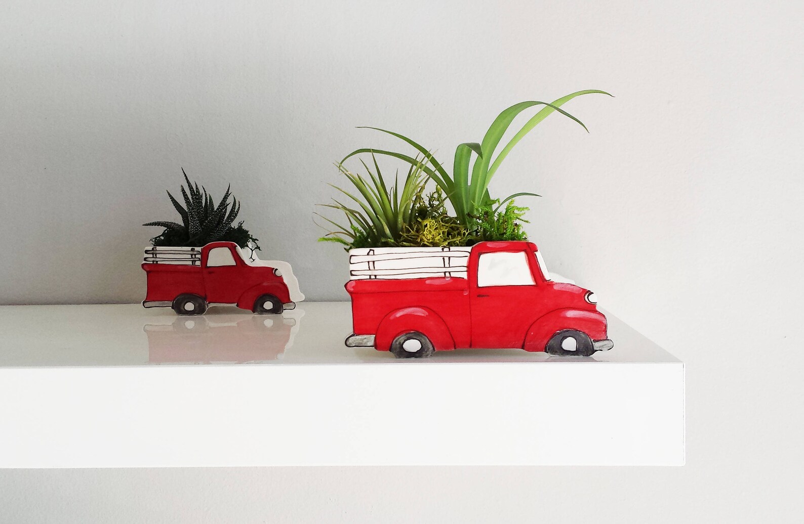 Red Vintage Pickup Truck Ceramic Planter. Old Truck Planter | Etsy