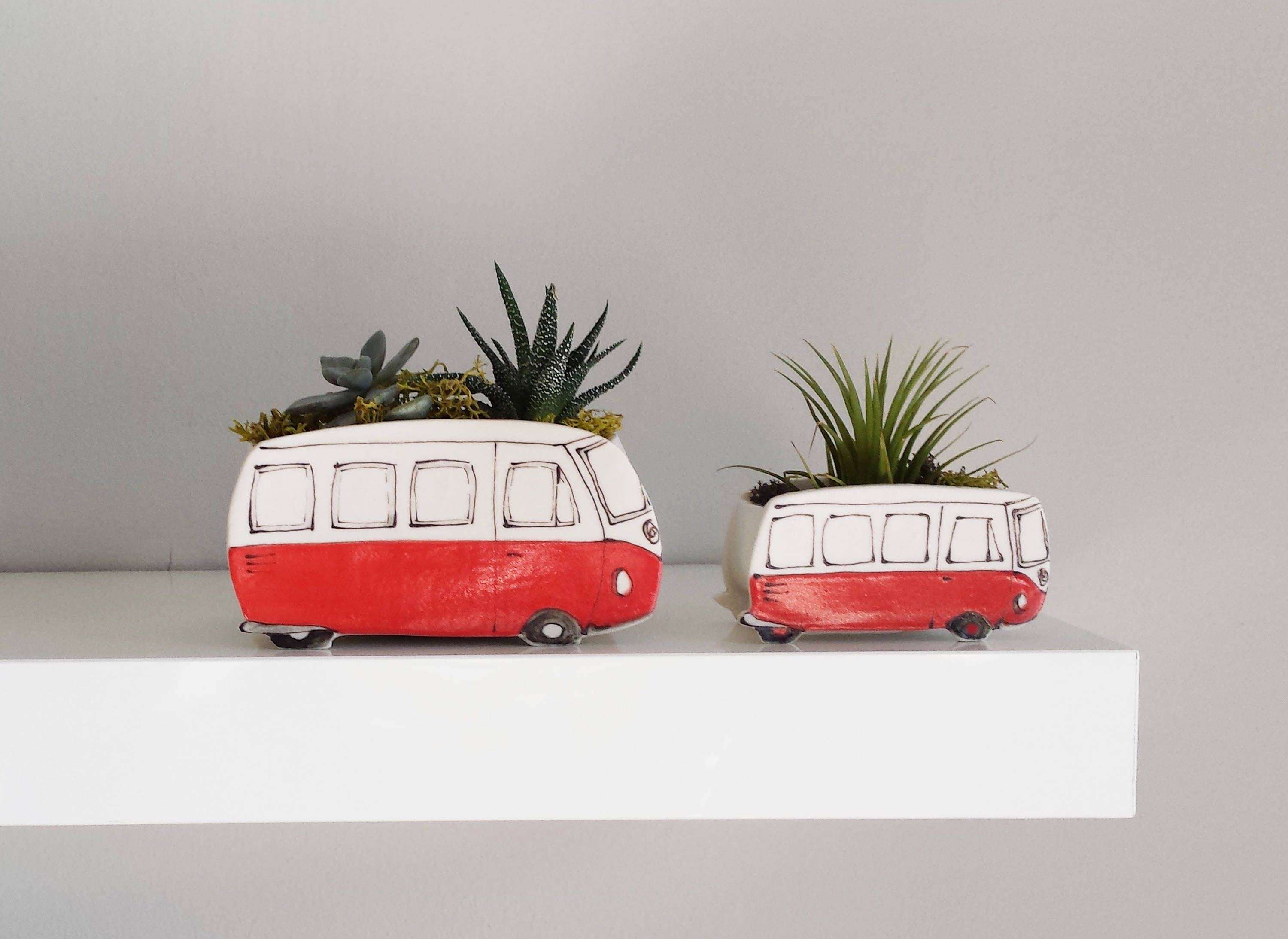 Large Red Van Planter. Perfect Cactus or Succulent Planter. Unique ...