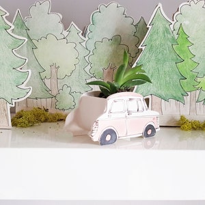 Small Planter. Small Bleu Vintge Car Planter. Blue Ceramic - Etsy