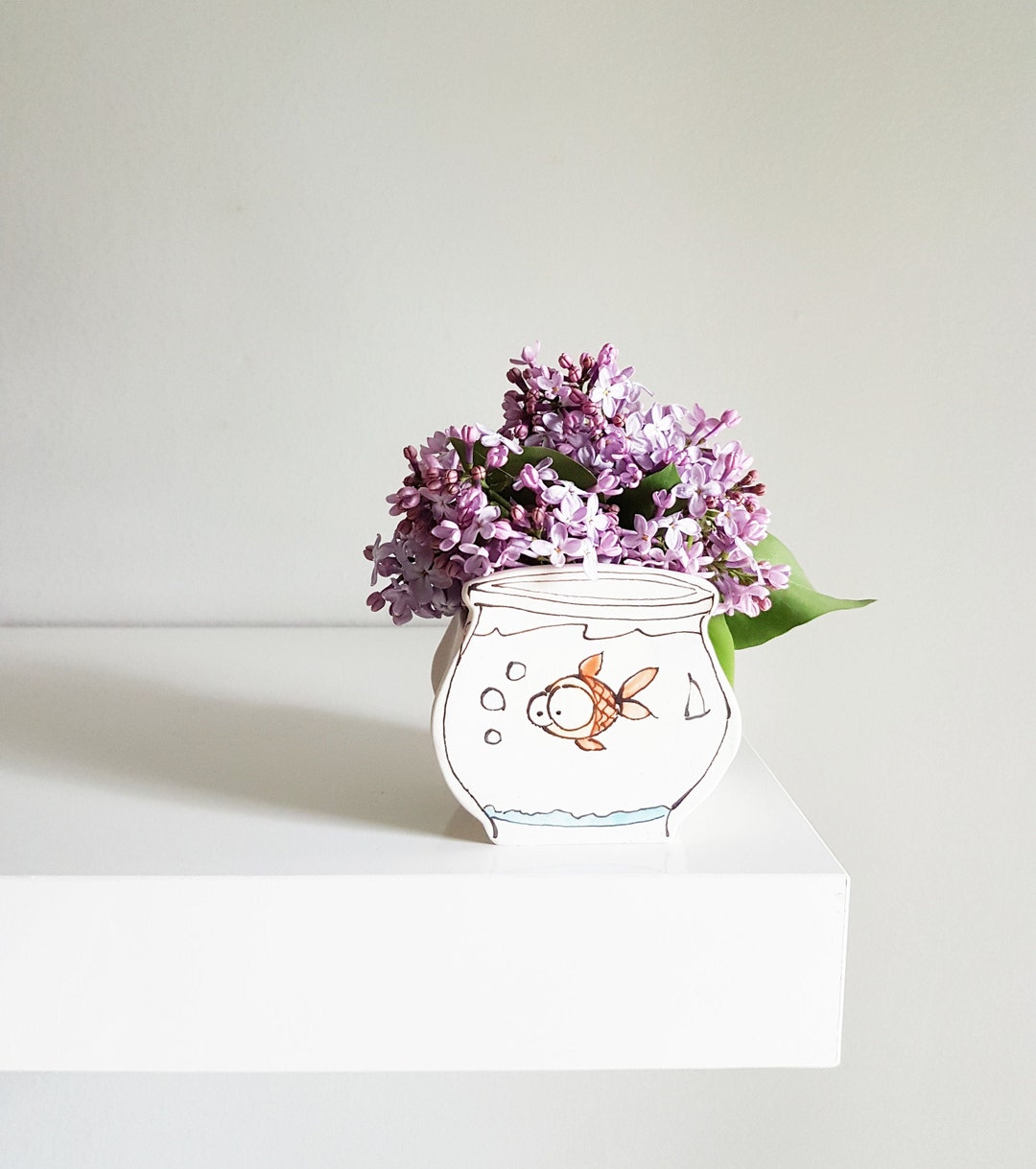 Small Aquarium Goldfish Ceramic Planter. Perfect Funny Plant Pot for ...