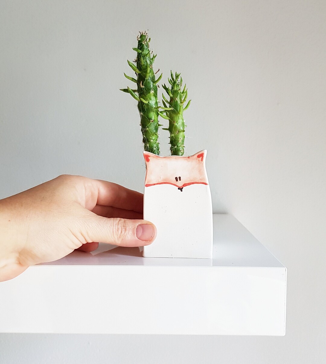 Small Fox Planter. Céramic Fox Vase. Perfect Planter for Cactus ...