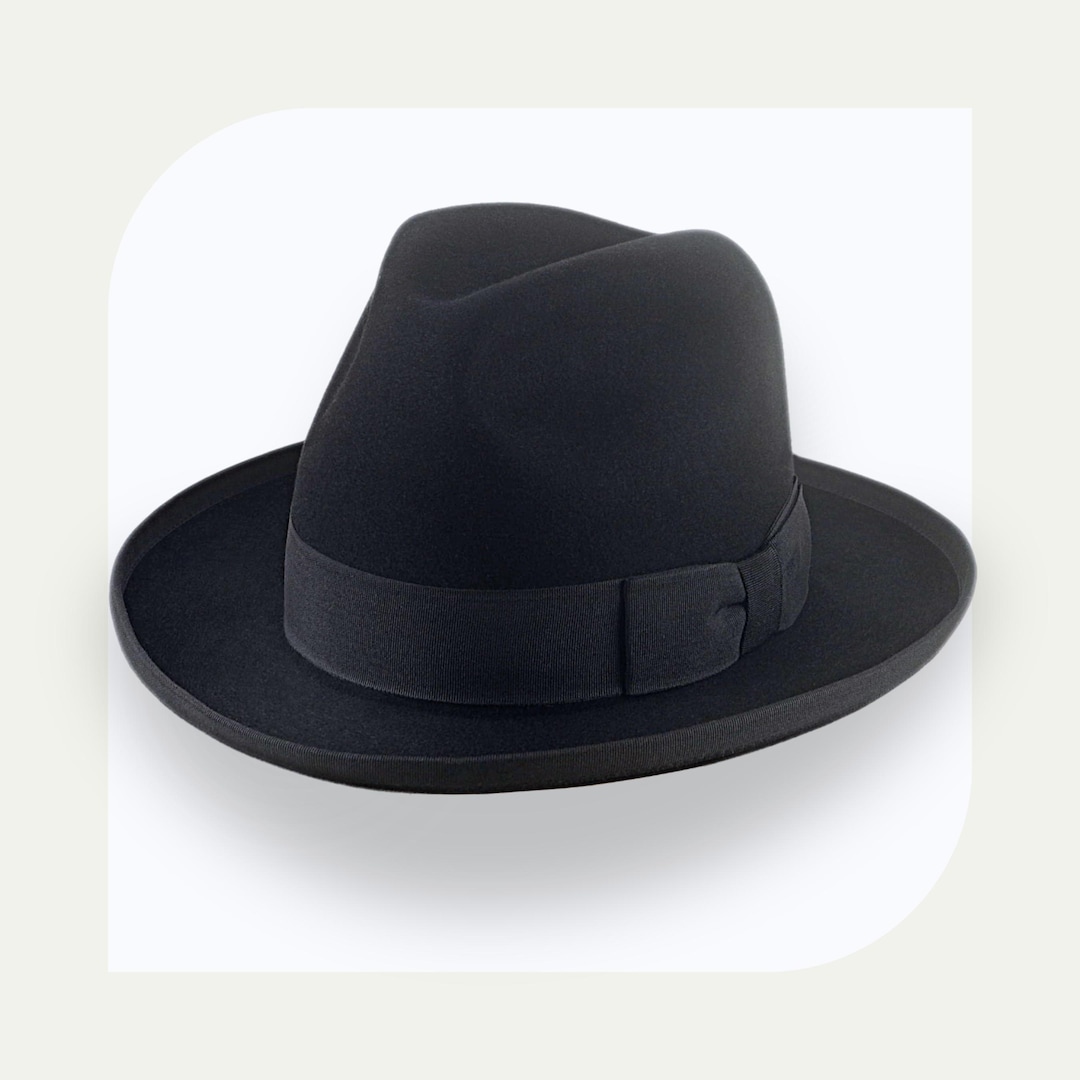 Black Homburg Hat With Center-dent Crown | the Aerolithe | Custom Fit ...