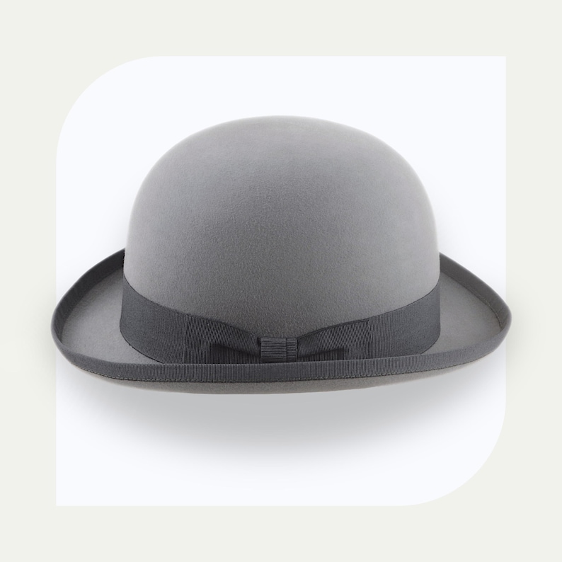 Pewter Grey Bowler Hat | the Coke | Custom Fit Rabbit Felt - Etsy