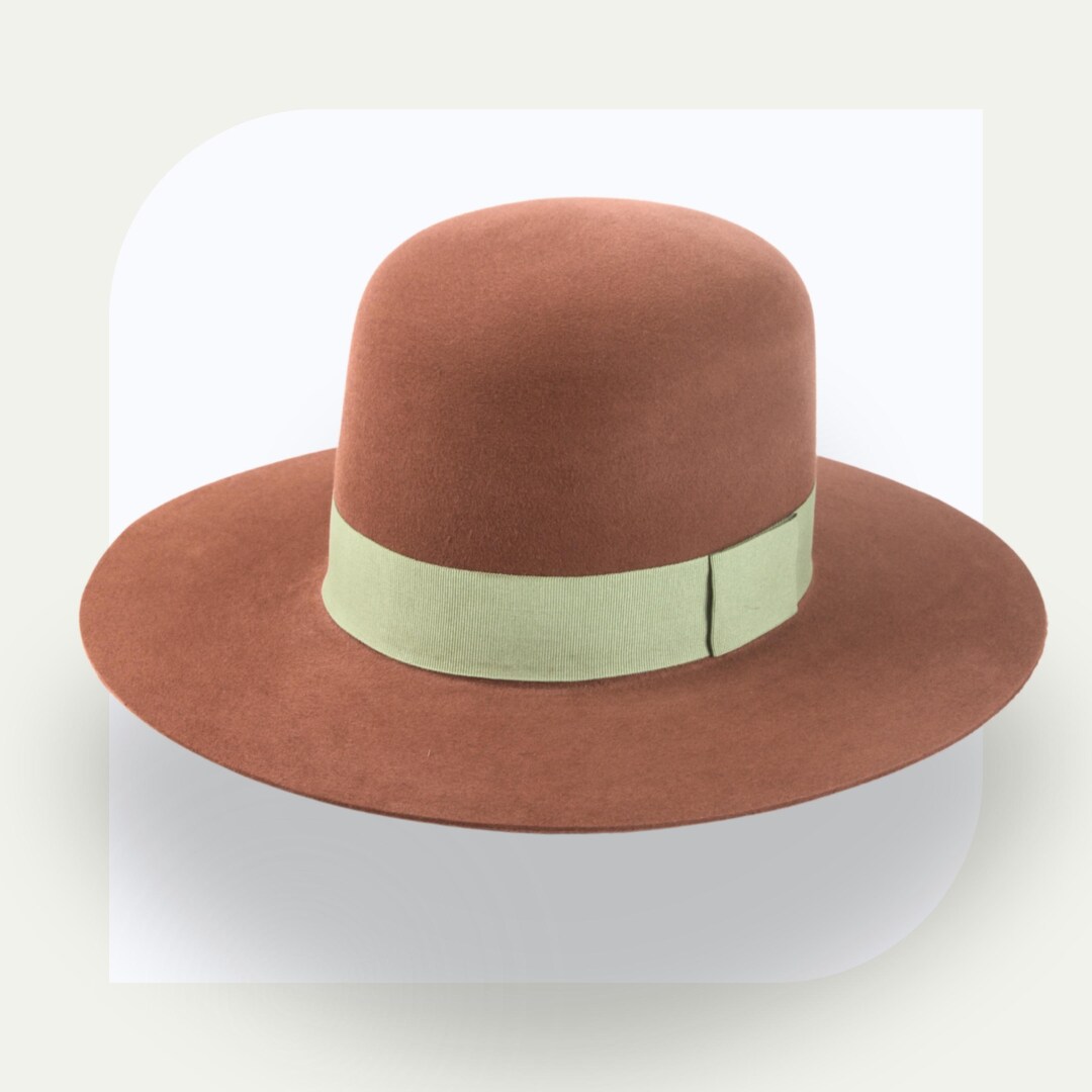 Rust Round Crown Western Hat | the Caribou | Custom Fit Rabbit Felt - Etsy