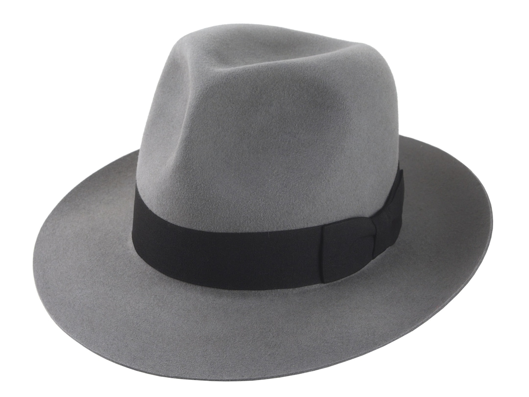 Pewter Grey Indiana Jones Fedora - the PULSAR | Adventure Style Fur Felt | Men's Hat - Etsy