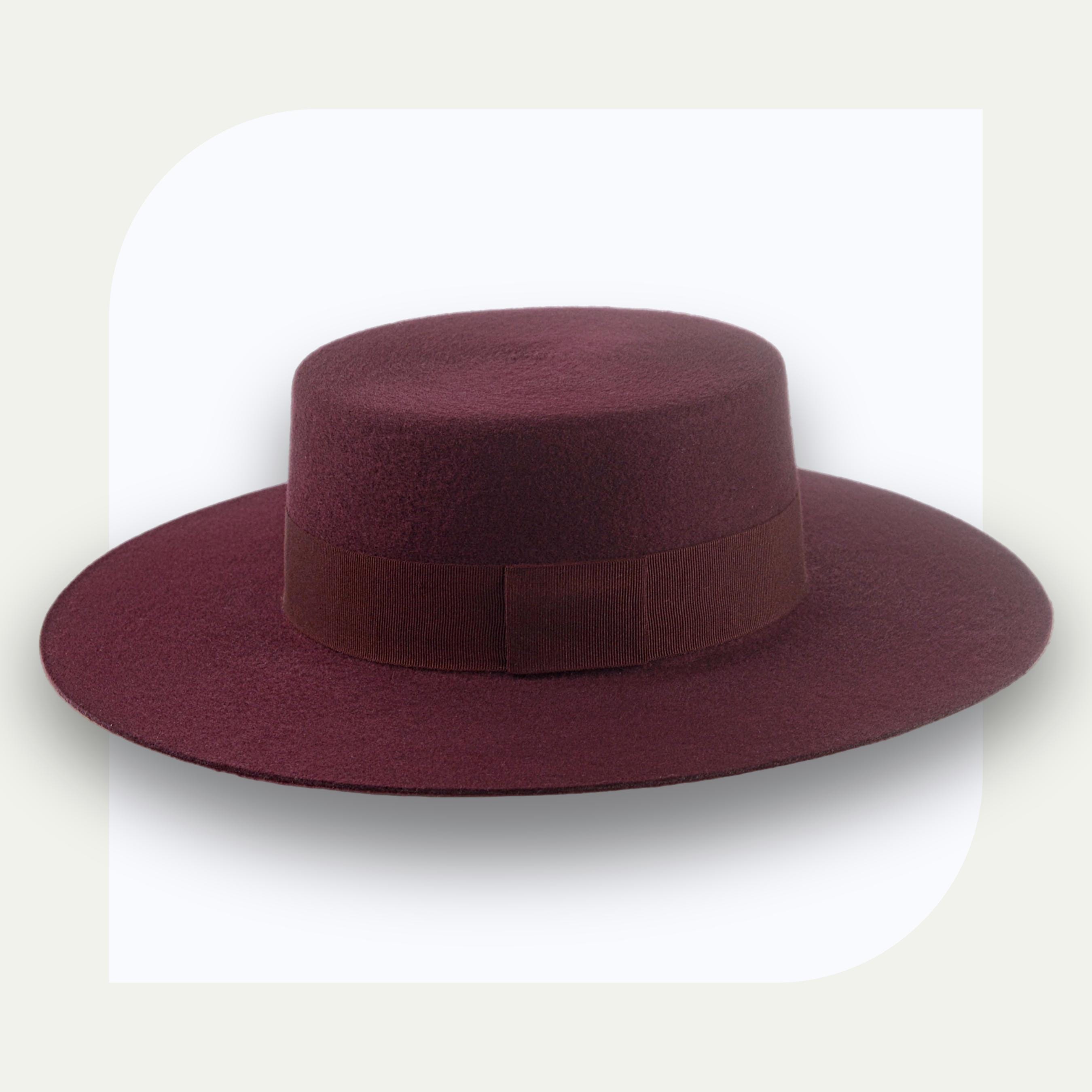 Burgundy Flat Brim Western Cowboy Hat | the Mestizo | Custom Fit Wool ...