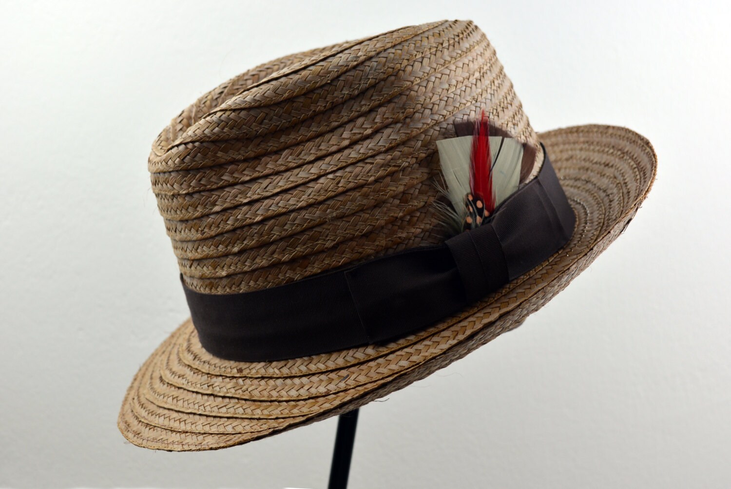 The Coconut Coconut Straw Handmade Fedora Hat Wide Brim | Etsy