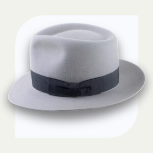 Light Grey Wide Brim Fedora Hat | the Howitzer | Custom Fit Fur Felt - Etsy