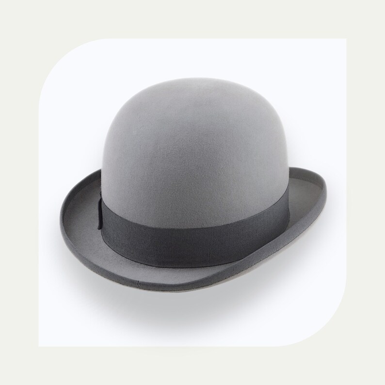 Pewter Grey Bowler Hat | the Coke | Custom Fit Rabbit Felt - Etsy