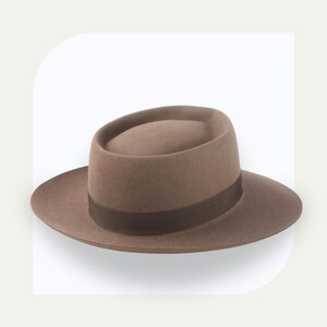 Light Brown Beaver Felt Porkpie Hat | the Oppenheimer | Custom Fit - Etsy