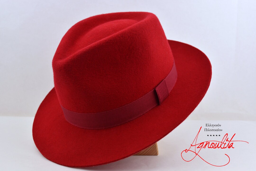 Fire Red Fedora Felt Hat for Women - the INFERNO | Bold Statement Piece ...