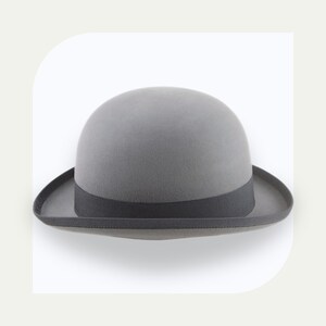 Pewter Grey Bowler Hat | the Coke | Custom Fit Rabbit Felt - Etsy