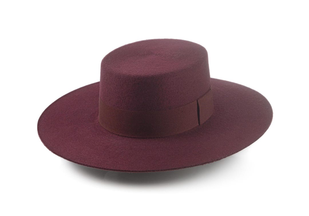 Burgundy Western Hat - the MESTIZO | Handmade Wool Felt | Unisex Flat ...