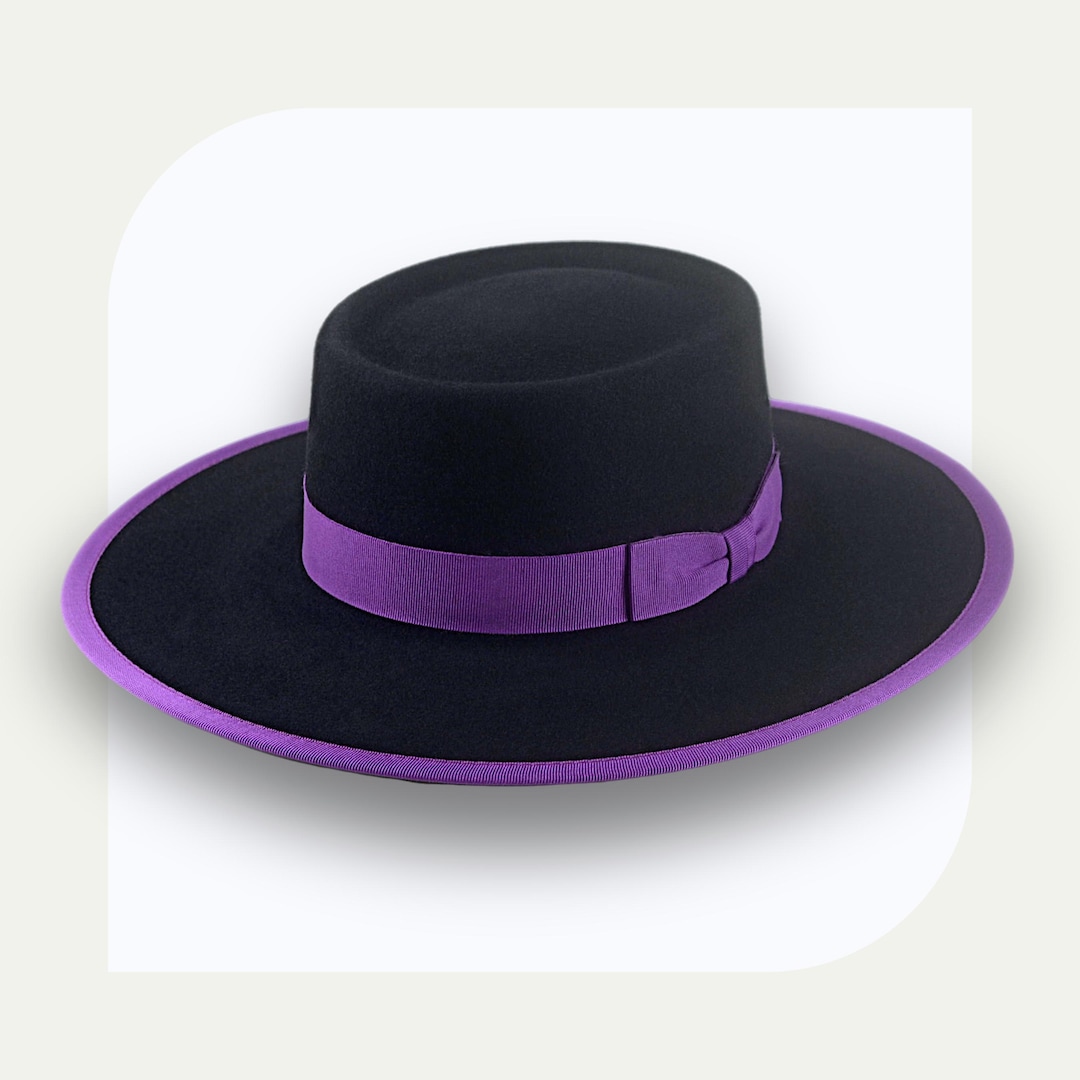 Black Wide Brim Vaquero Hat | the Buckaroo | Custom Fit Rabbit Felt - Etsy