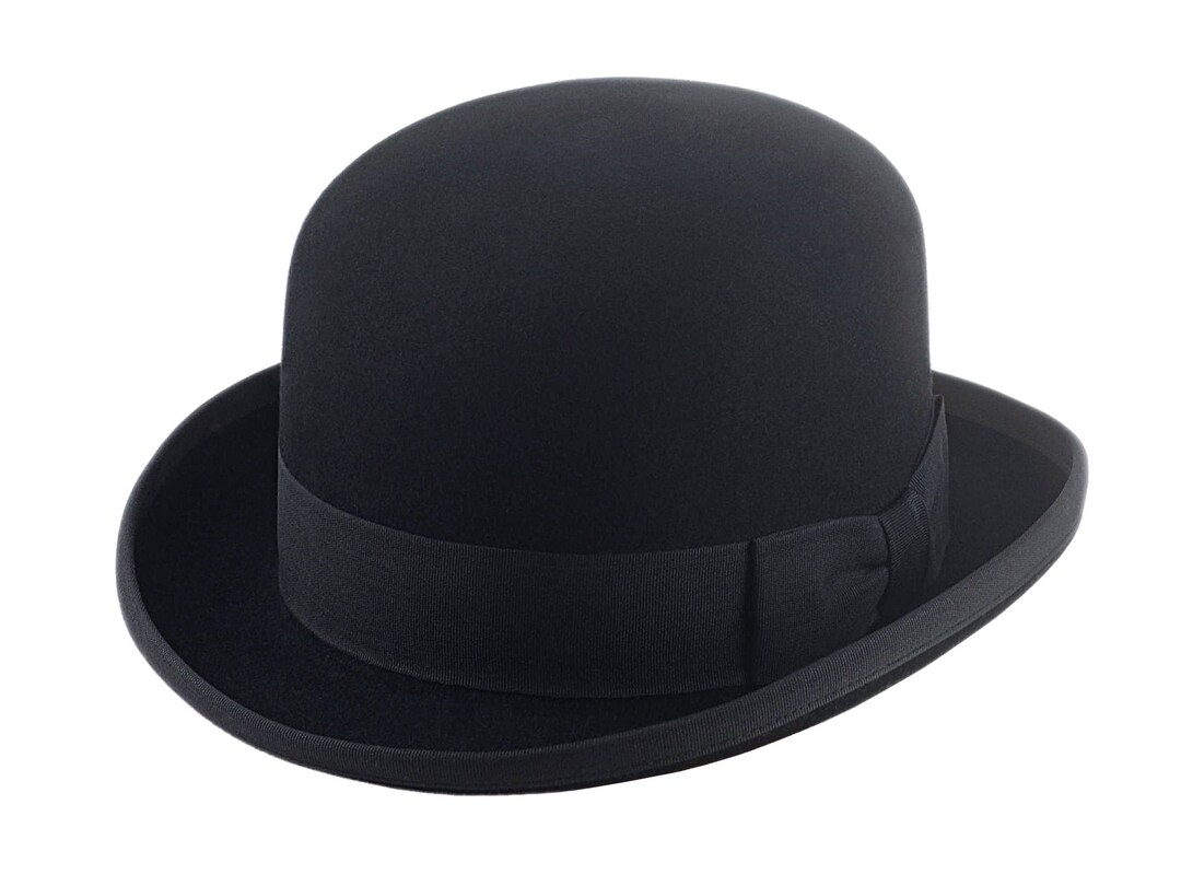 Black Bowler Derby Hat - the ASCOT | American Style | Rabbit Fur Felt ...