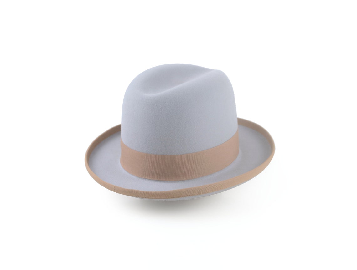 Homburg Hat the EARL Light Grey Fedora Hat for Men Mens - Etsy Canada