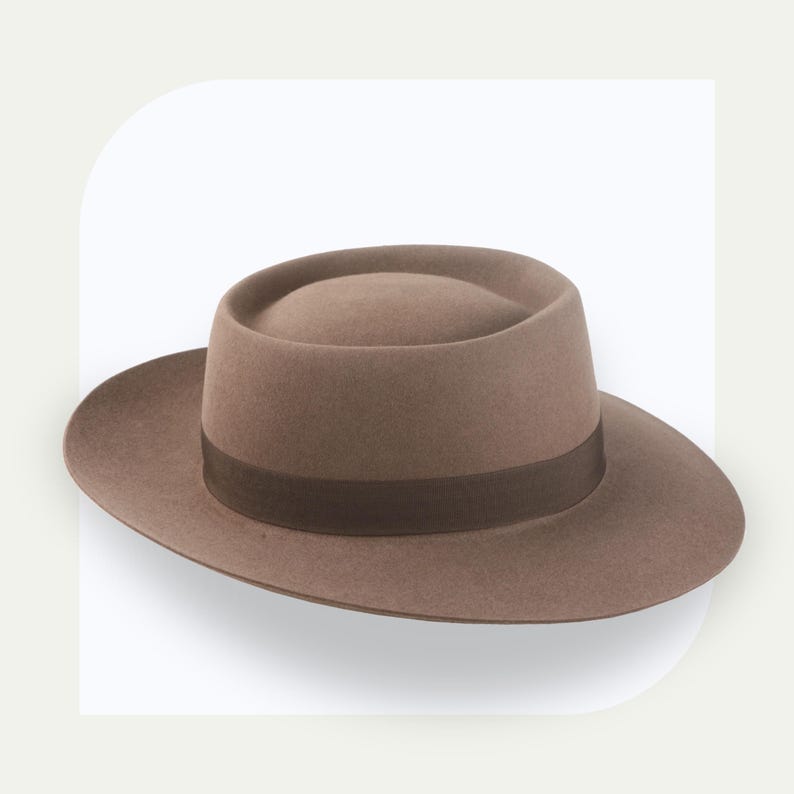 Light Brown Beaver Felt Porkpie Hat | the Oppenheimer | Custom Fit - Etsy