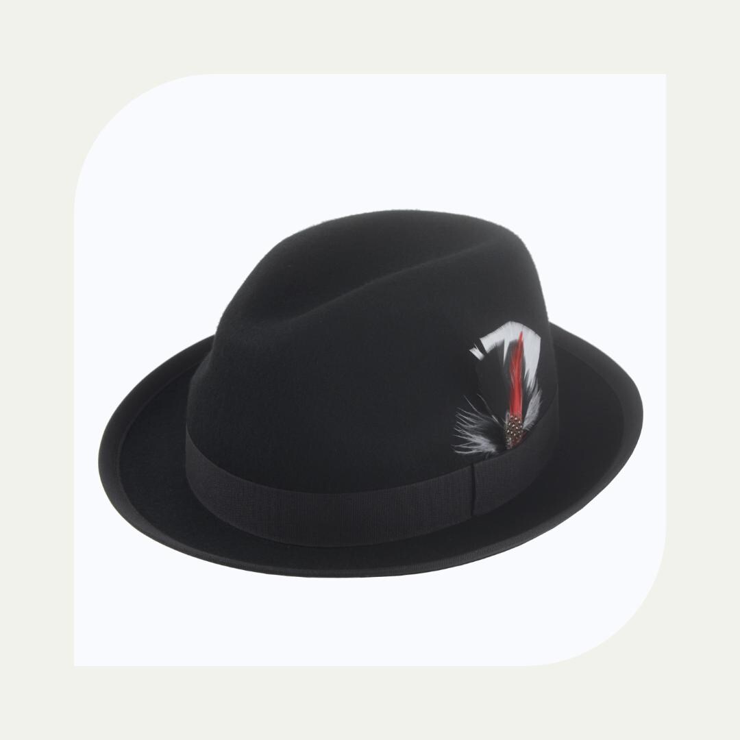 Handmade Black Wool Felt Trilby Hat | the Crab | Stingy Brim Fedora ...