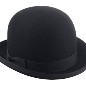 Black Bowler Hat - the COKE | British Style | Premium Rabbit Fur Felt ...