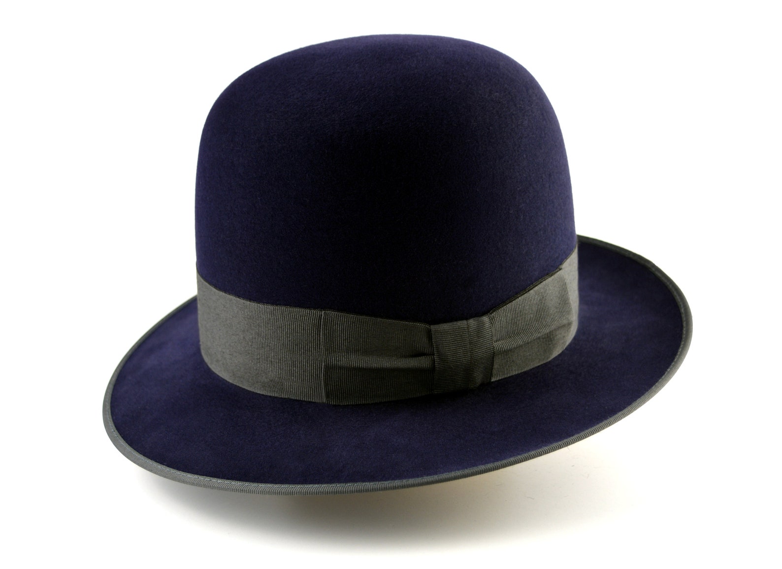 Fedora the LOUNGER Navy Blue Suede Open Crown Fedora Hat | Etsy