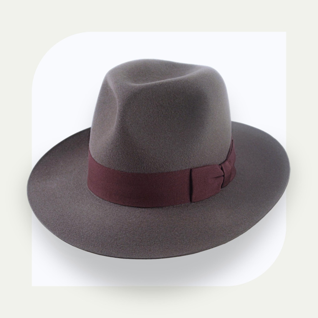 Caribou Grey Indiana Jones Fedora Hat | the Pulsar | Explorer Crown ...