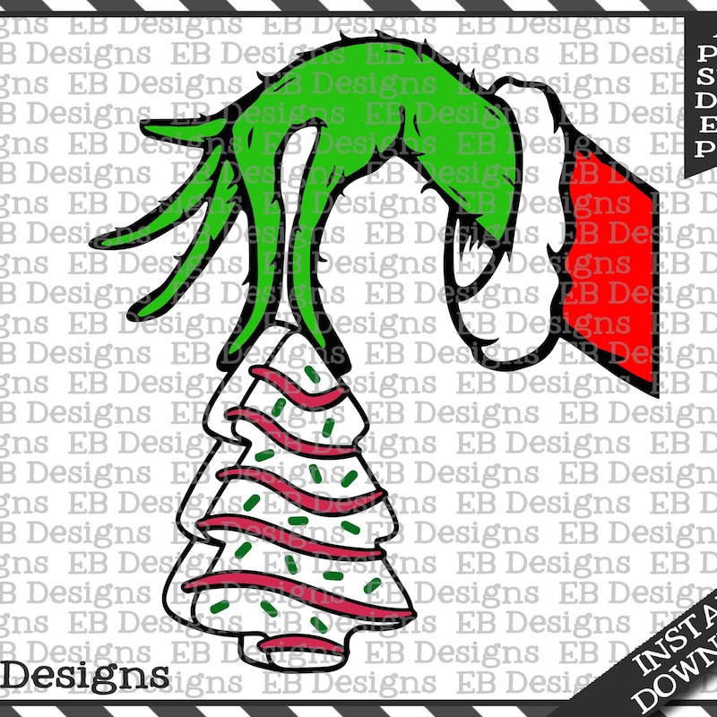 Grinch With Tree Cake Svg - Etsy