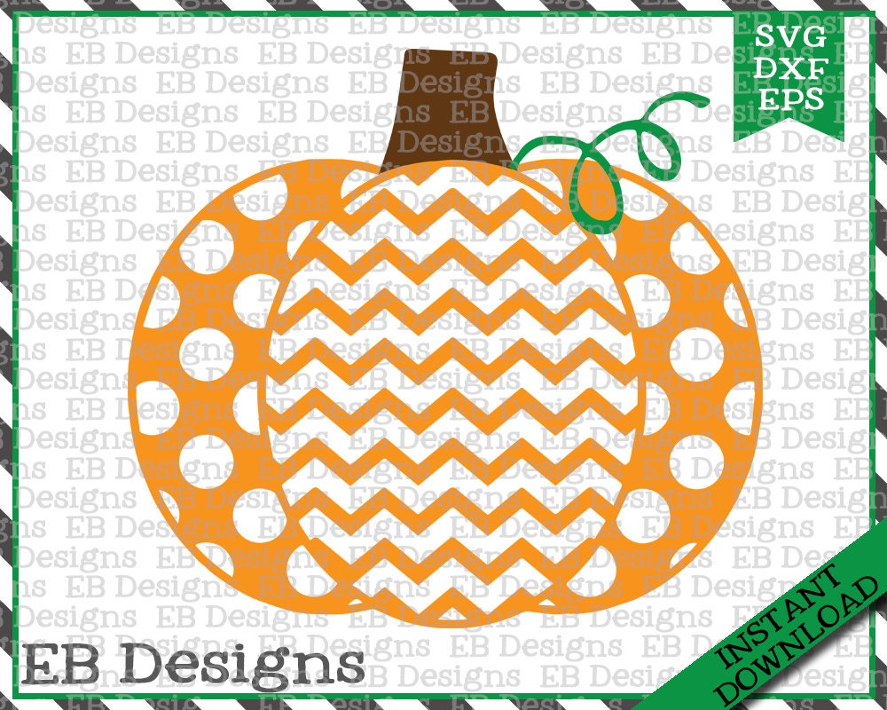Chevron Polka Dot Pumpkin Cut File SVG EPS and DXF - Etsy