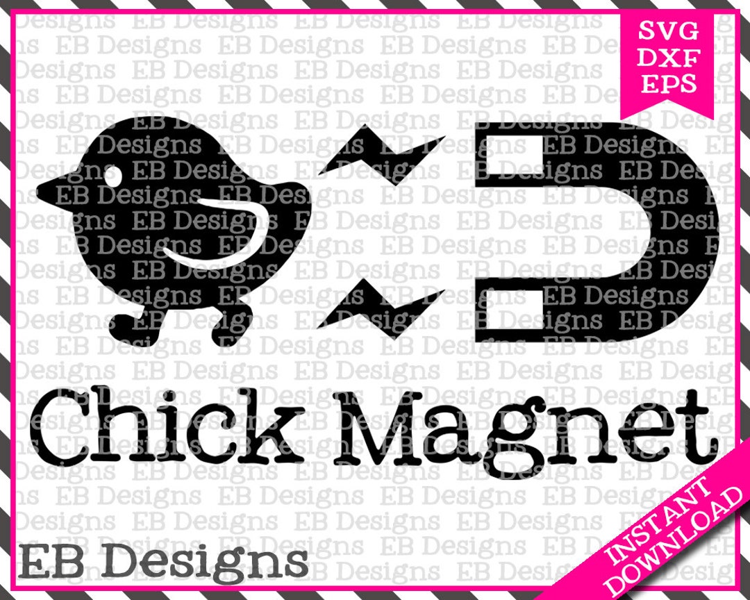 Chick Magnet Valentine Cut File (SVG, EPS and DXF) - Etsy
