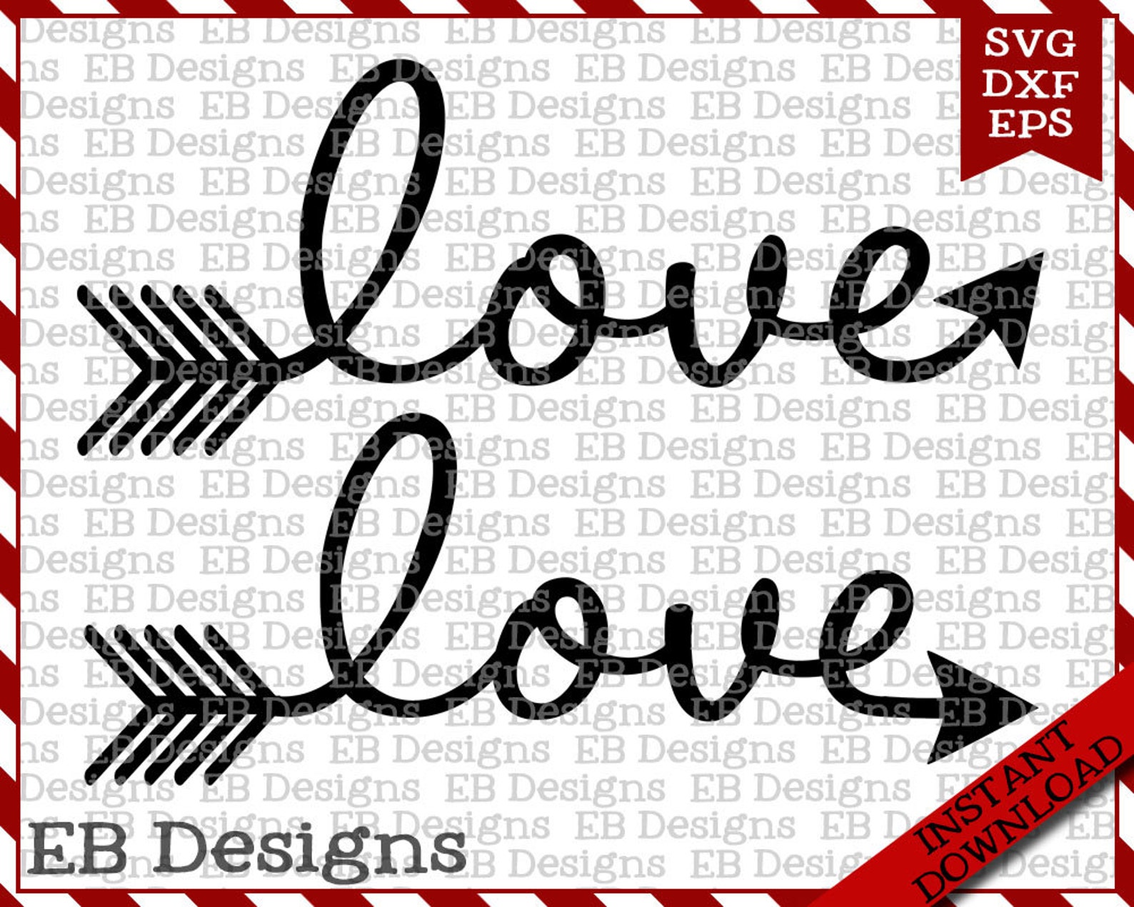 Love Arrow Valentine SVG DXF EPS Cutting Machine Files - Etsy