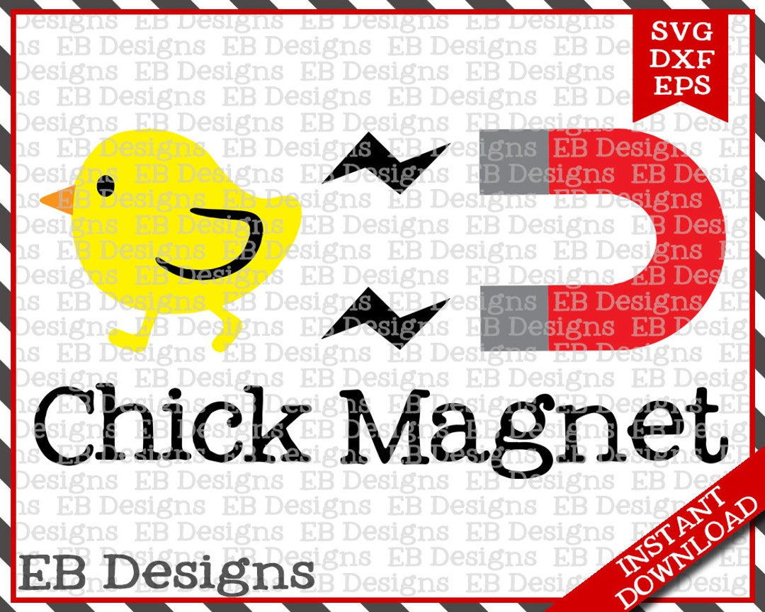 Chick Magnet Valentine Cut File (SVG, EPS and DXF) - Etsy