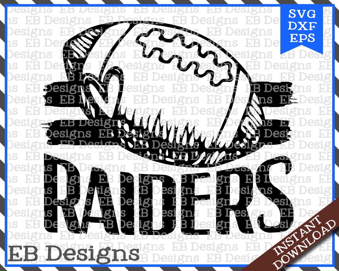 Raiders Football Sketch SVG DXF EPS Silhouette Cameo Cricut Football ...