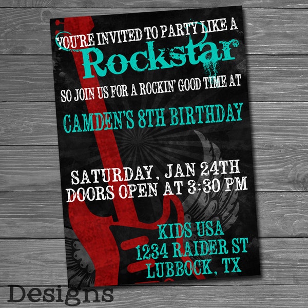 Rockstar Invitation - Etsy