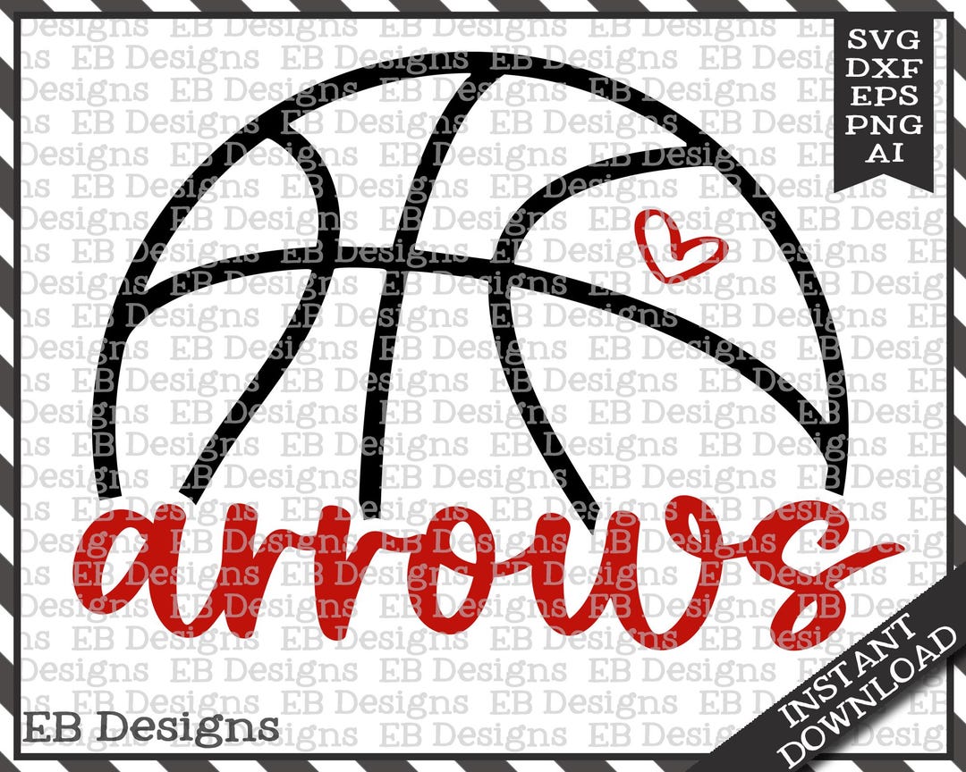 Arrows Basketball (svg, Dxf, Eps, Ai, Png) Silhouette Cameo Cricut ...