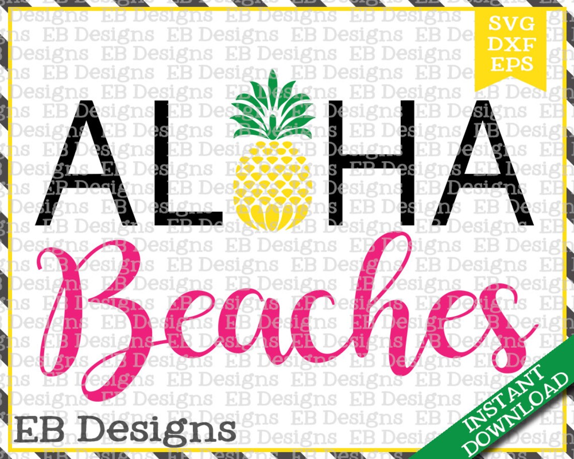Aloha Beaches SVG DXF EPS Cutting Machine Files Silhouette | Etsy