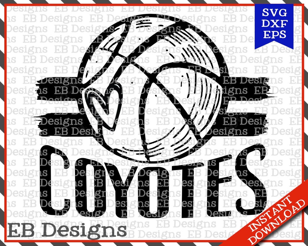 Coyotes Basketball SVG DXF EPS Silhouette Cameo Cricut Basketball Vinyl ...