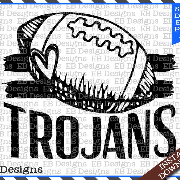 Trojans Football Svg - Etsy
