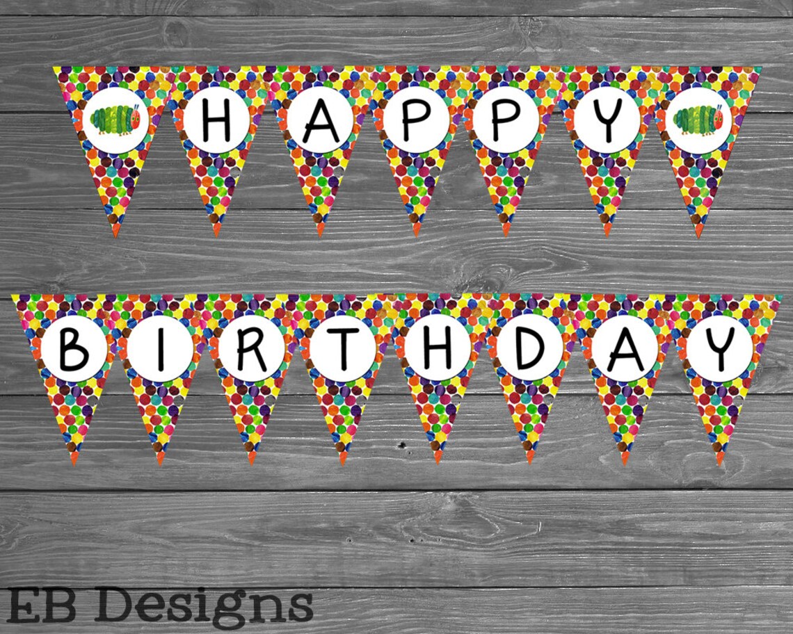 Hungry Caterpillar Birthday Banner - Etsy