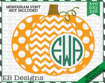 Chevron Polka Dot Pumpkin Cut File SVG EPS and DXF | Etsy