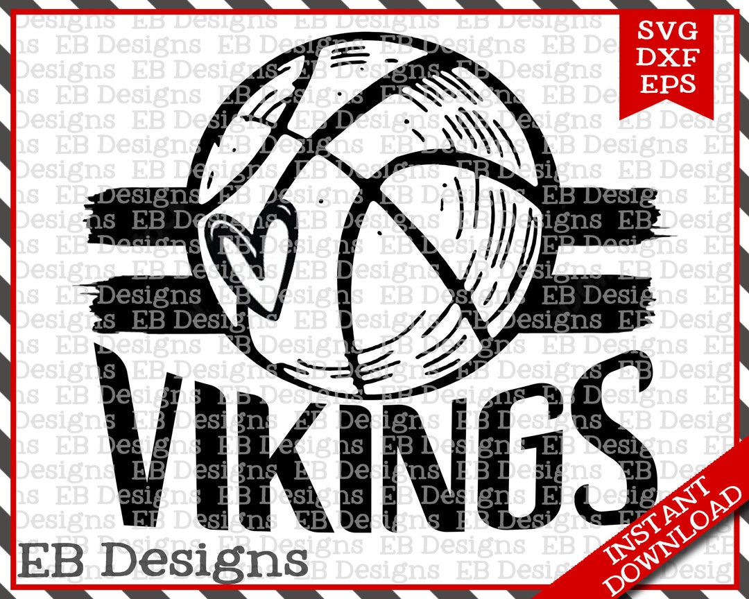 Vikings Basketball SVG DXF EPS Silhouette Cameo Cricut Basketball Vinyl ...