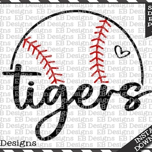 Tigers Baseball Shirt SVG DXF EPS Silhouette Cameo Cricut Baseball ...