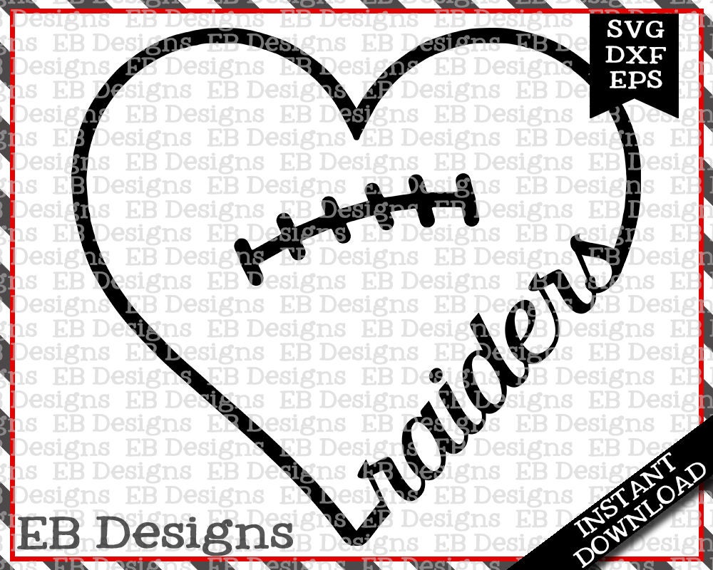 Raiders Football Love SVG DXF EPS Cutting Machine Files | Etsy