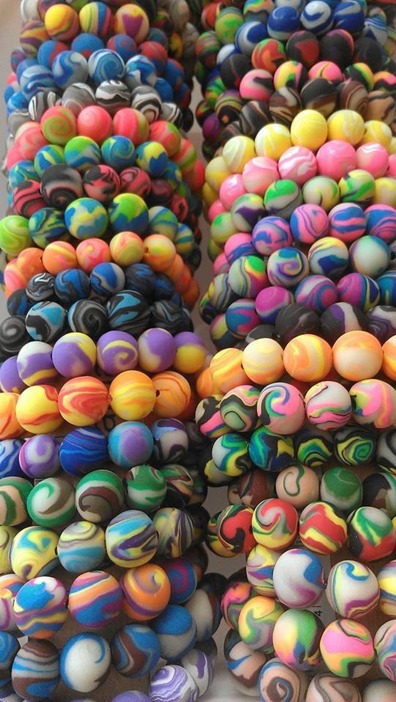 Two Custom Made DEEZ BEADZ Handmade OOAK Tie Dye Bead Stacking | Etsy